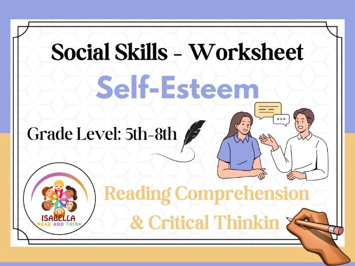 Self-Esteem: Reading Comprehension Passages & Questions Worksheets ...