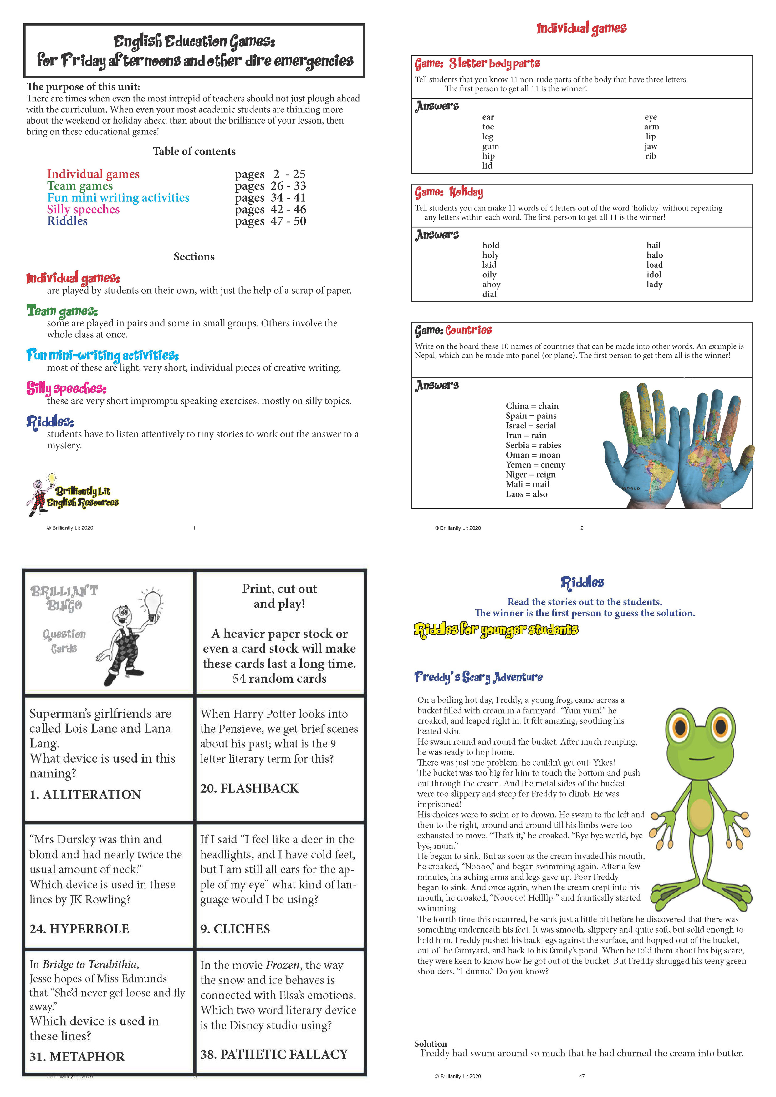 English Games Fun Activities Years 6 9 Teaching Resources English Games Fun Activities Years 6 9 Teaching Resources