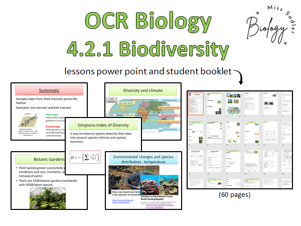 OCR Biology 4.2.1 Biodiversity (12 lessons) | Teaching Resources