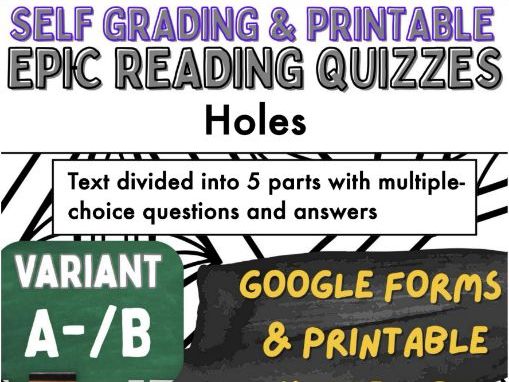 Louis Sachar – Holes | Section Quizzes | A/B Versions | Google Forms ...