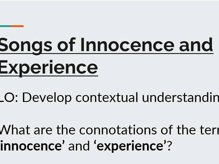Songs of Innocence and Experience A Level Intro Lesson | Teaching Resources