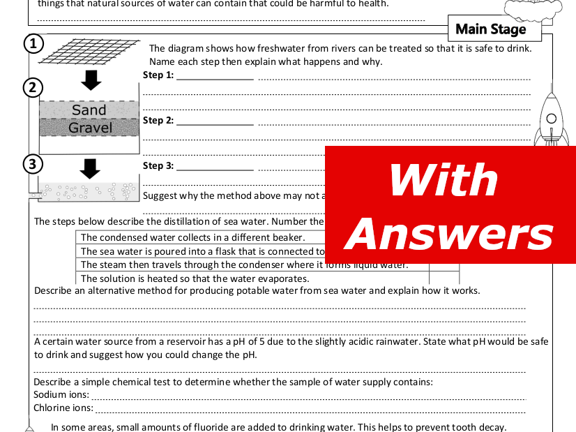 Potable Water Home Learning Worksheet GCSE | Teaching Resources
