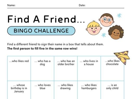 Find a Friend Bingo | Teaching Resources