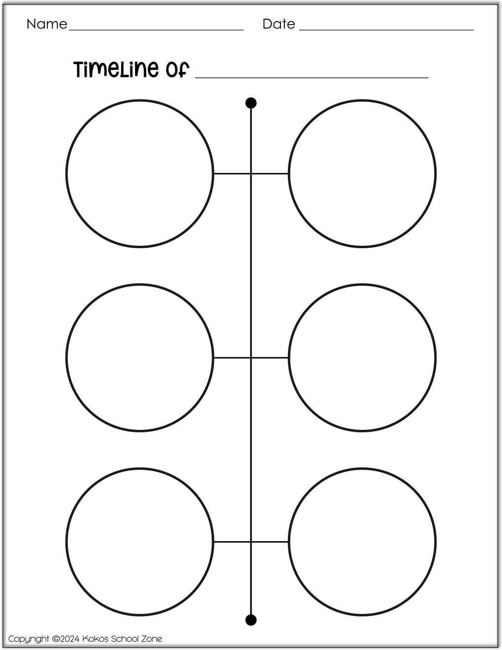 Blank Timeline Templates - Printable Graphic Organizers for Any Subject ...