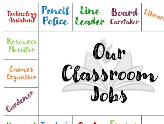 Simple Job Chart [font choices] | Teaching Resources