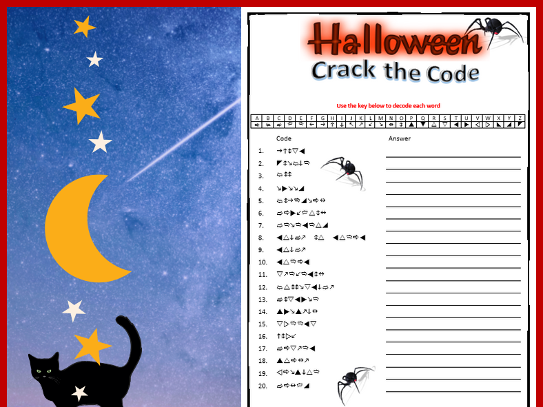 Halloween Crack The Code Fun Puzzle Worksheet Teaching Resources Halloween Crack The Code Fun Puzzle Worksheet Teaching Resources