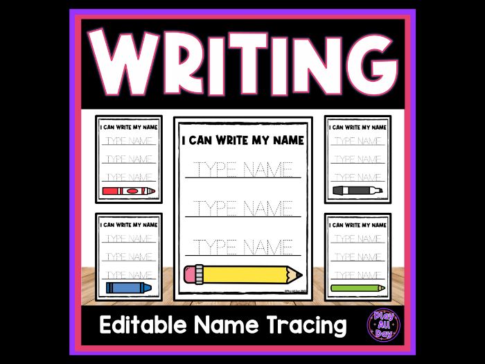 EDITABLE Name Tracing Pages Name Practice Activities Teaching Resources