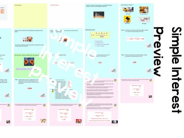 Simple Interest Maths GCSE ActivInspire PowerPoint Lesson 