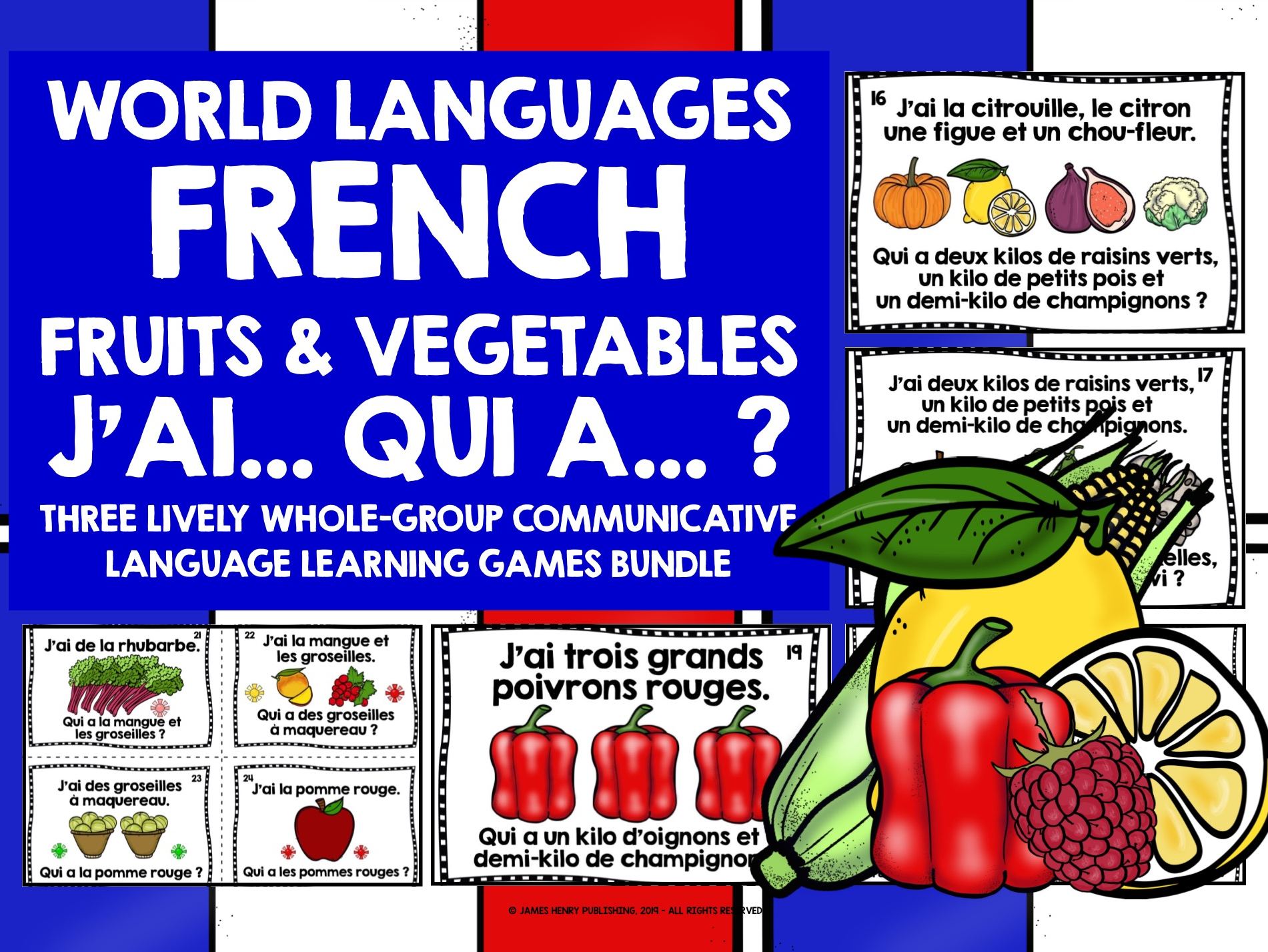 FRENCH FRUITS & VEGETABLES I HAVE WHO HAS GAMES | Teaching Resources