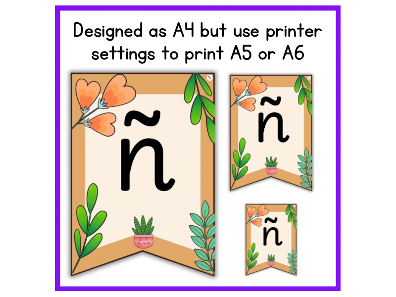 Spanish Plant-Themed Classroom Bunting: Printable Display Board Decor ...