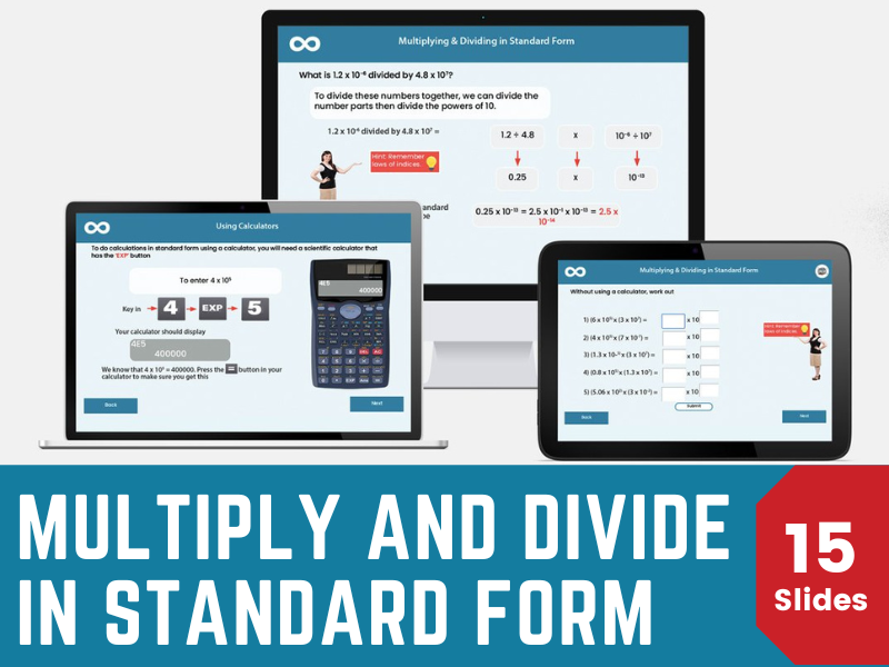 Calculations in Standard Form Interactive Digital Maths Lesson and ...