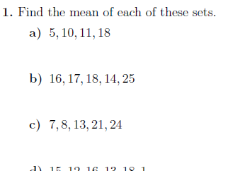 Mean worksheet no 3 (with solutions) | Teaching Resources