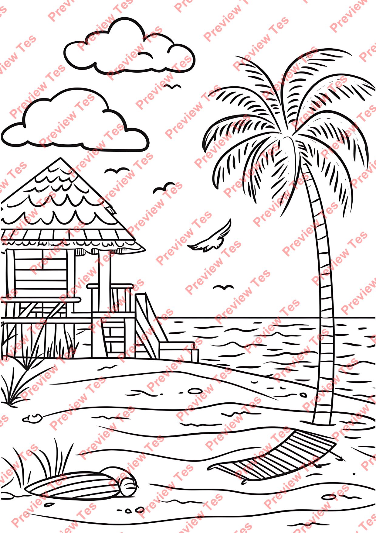 Beach Colouring Pages Bundle | 100 Printable Sheets | Seaside & Ocean ...