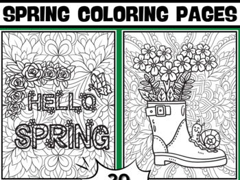 Spring Mindfulness Coloring Pages | Relaxing Spring Activities for Kids ...