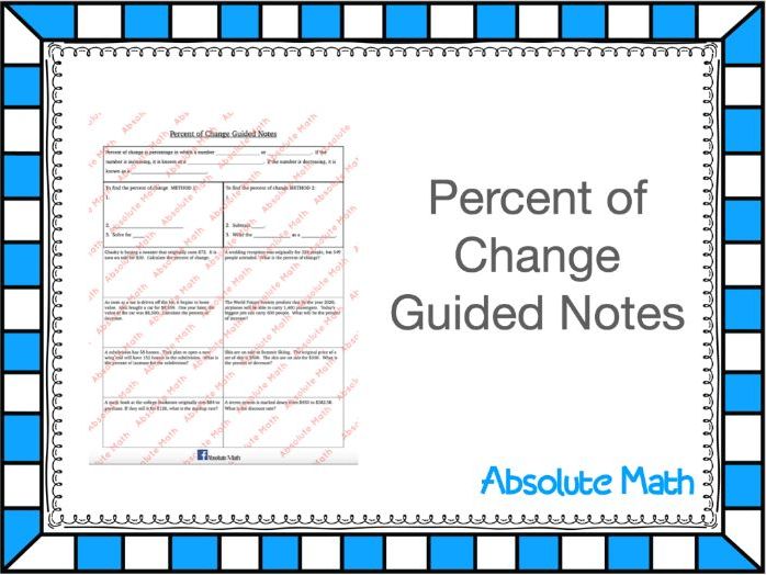 Percent of Change Guided Notes | Teaching Resources