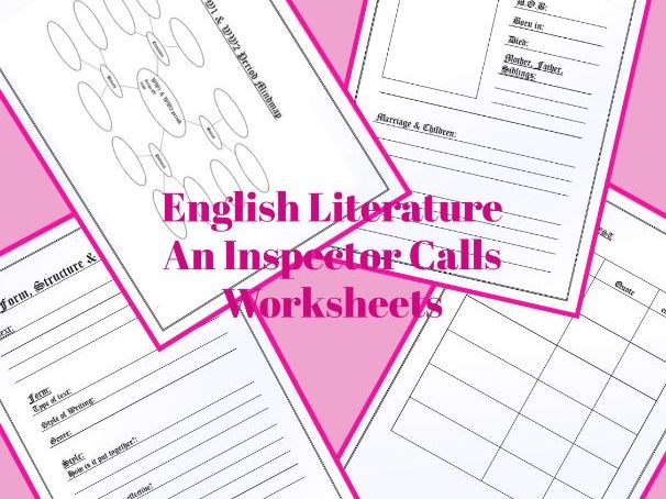 An Inspector Calls Literature Worksheets and Revision Clocks | Teaching Resources