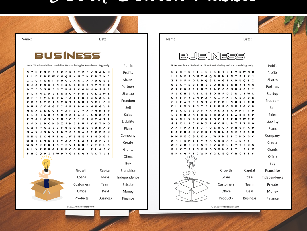 Business Word Search Puzzle Teaching Resources