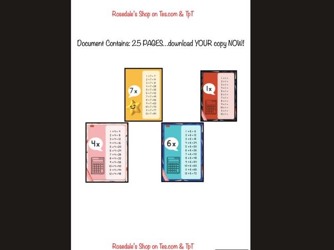 COMPLETE Times Table Practise Sheets With Posters Included PDF Back COMPLETE Times Table Practise Sheets With Posters Included PDF Back