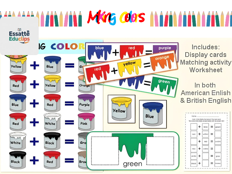 Mixing Colors –Primary & Secondary Activities | Teaching Resources