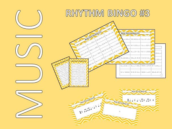 Music Rhythm Bingo - 3 sets of Bingo Cards | Teaching Resources