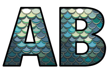 Dragon Fish Scales Shiny Rainbow Story Lettering Set Display Title ...