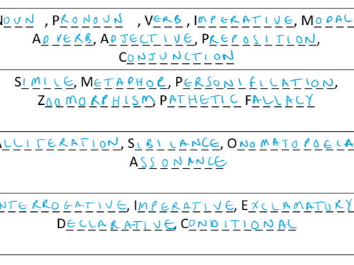 Language Technique Revision | Teaching Resources
