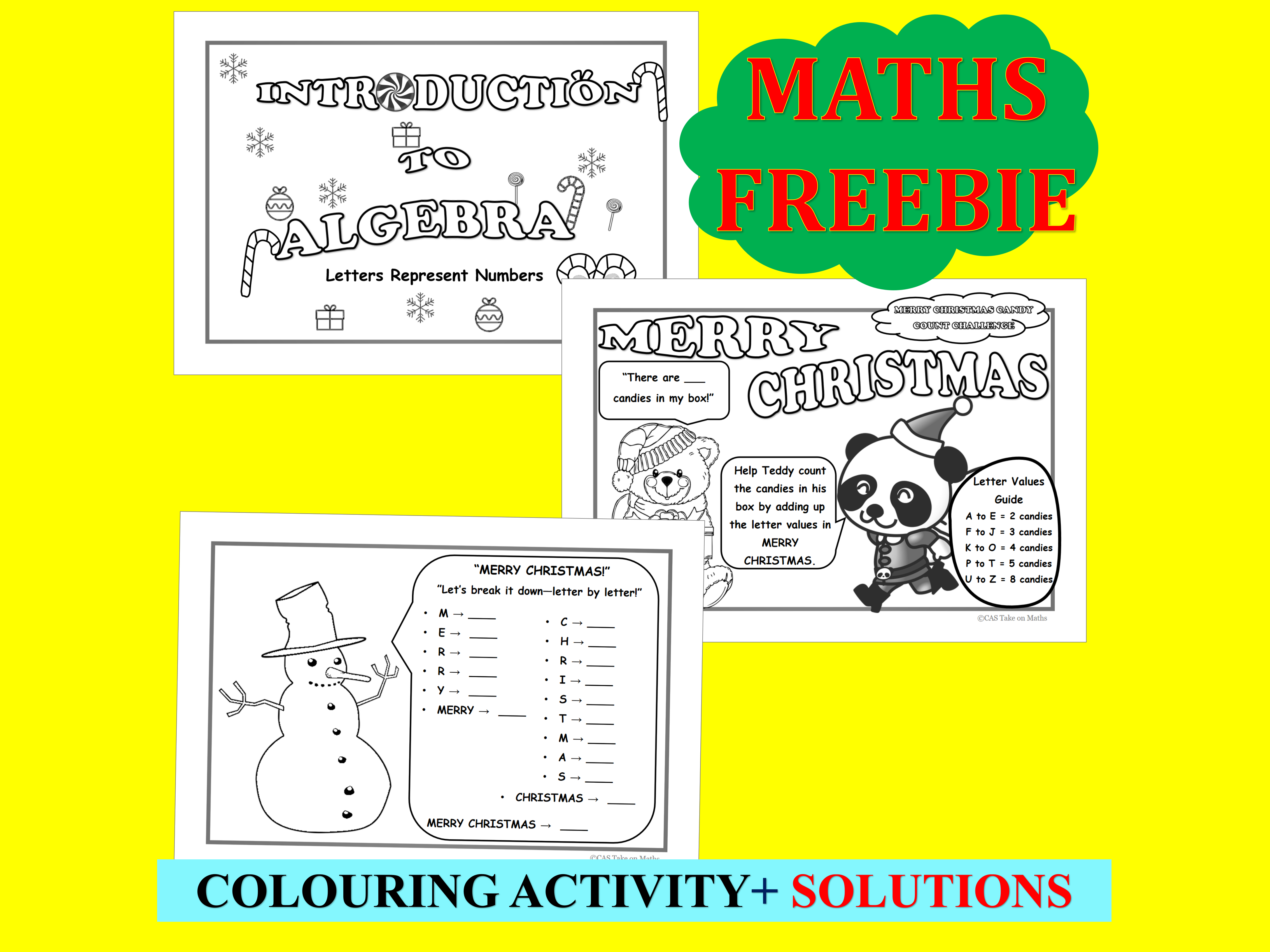 KS2 Algebra Christmas Colouring Freebie | Teaching Resources