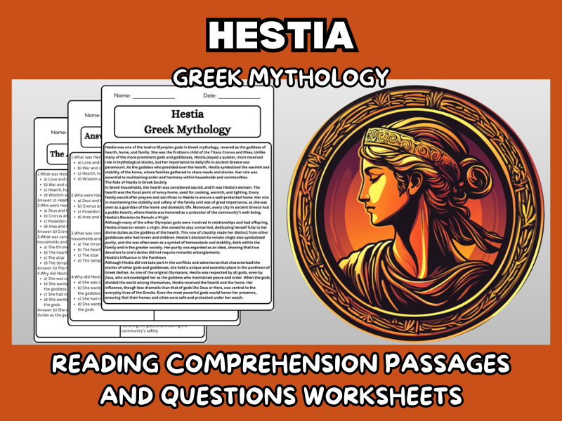 Greek Mythology Reading Comprehension Passages and Questions Worksheets ...