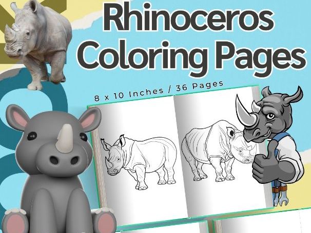 Rhinoceros Coloring Pages / Sheets of Rhinoceros Clipart {Coloring Book ...
