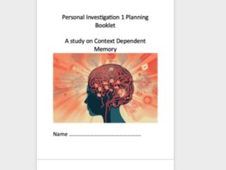 Personal Investigation Planning booklet Psychology | Teaching Resources