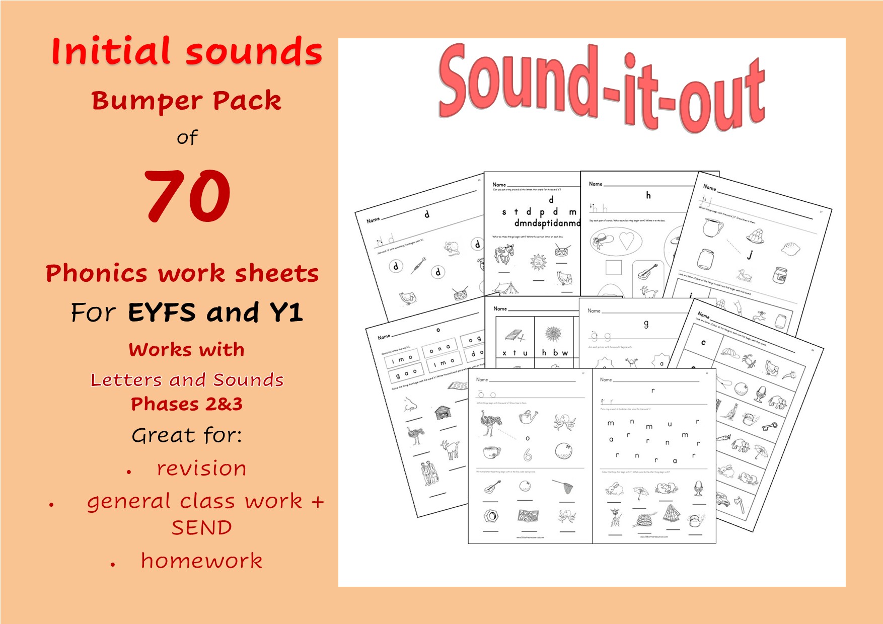 Initial Sounds Phonic Worksheets for Phases 2 and 3 | Teaching Resources