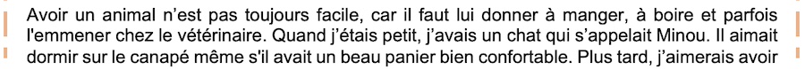 French-reading (year 8 or 9 - grade 7 or 8): les animaux domestiques ...