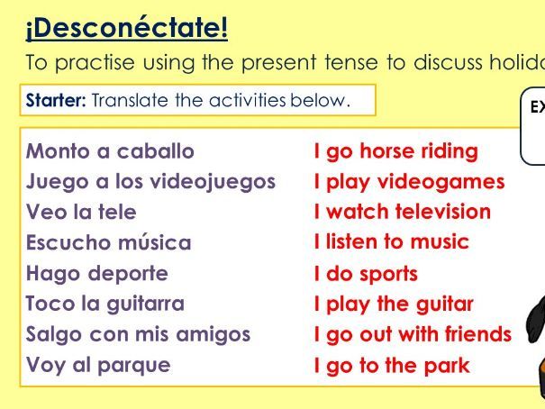 Secondary Spanish resources: holidays, travel and tourism