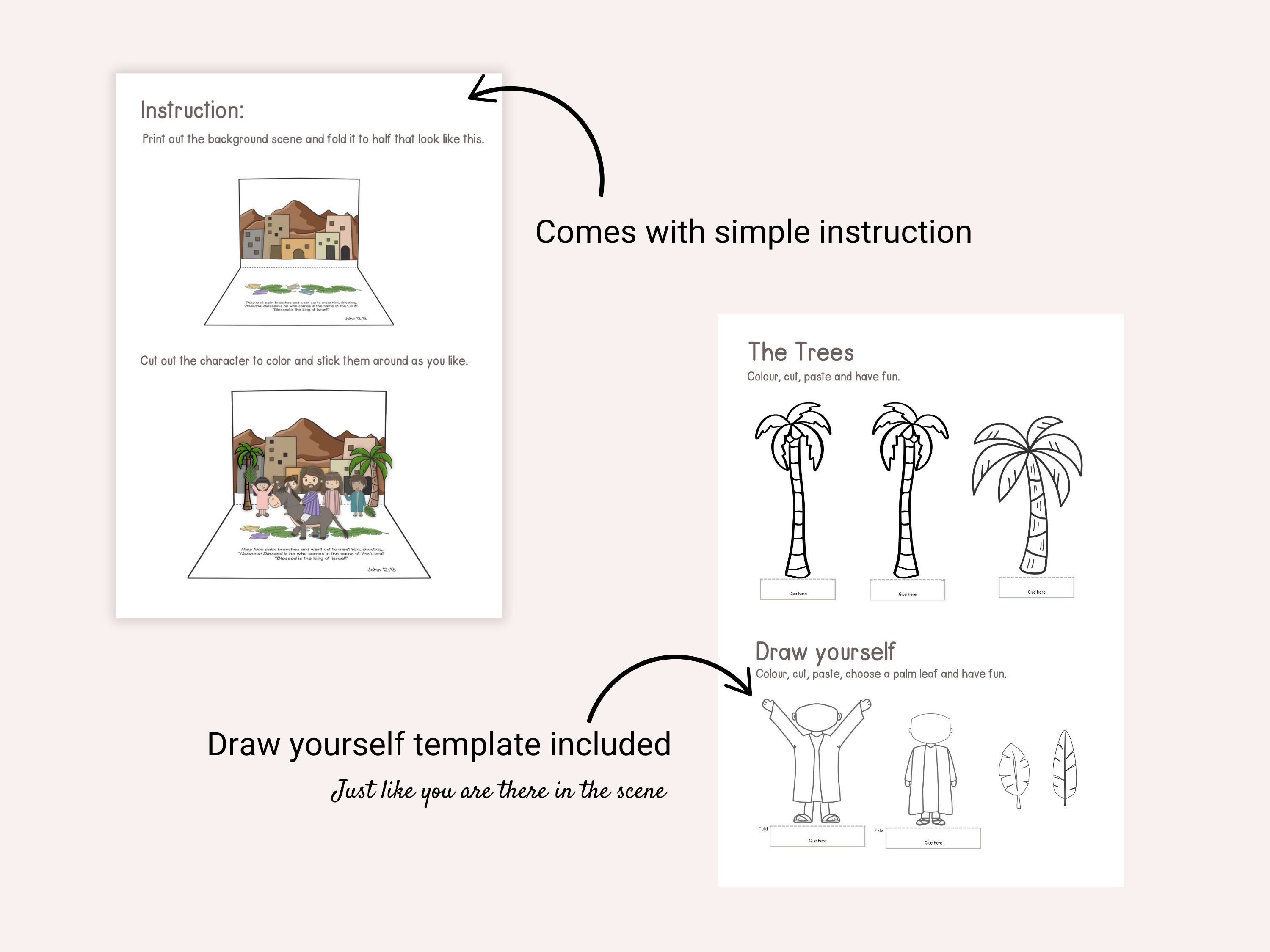 Palm Sunday Scene Paper Craft Story telling | Teaching Resources