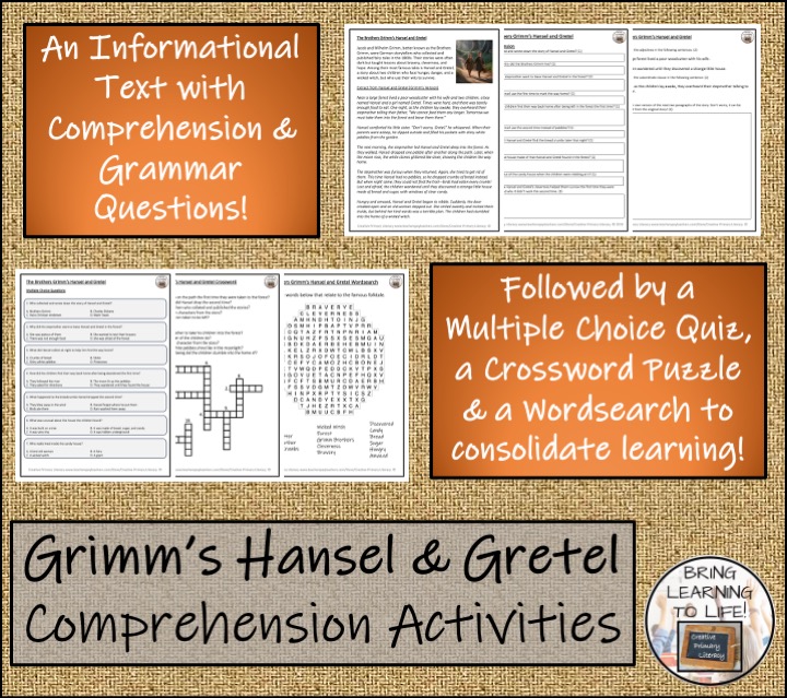 Brothers Grimm's Hansel and Gretel Reading Comprehension | Year 5 or ...