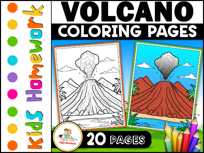 Volcano Adventures: Coloring Pages! - Fiery Creativity: Volcano ...