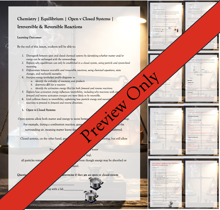 Open vs Closed Systems & Reversible vs Irreversible Reactions ...