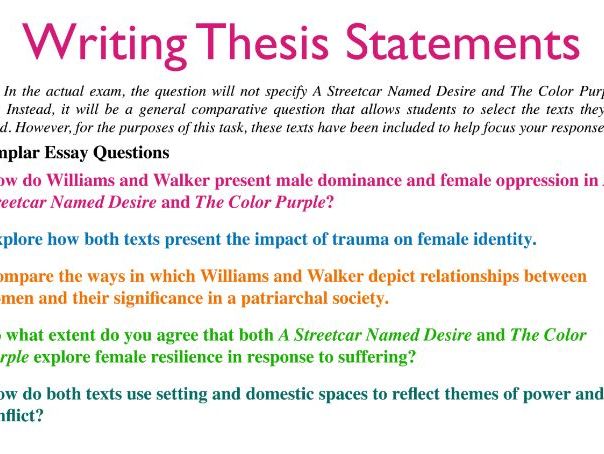 Thesis Statements A Level English Literature - The Color Purple and ...