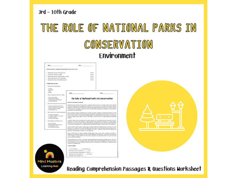 The Role of National Parks in Conservation Reading Comprehension ...