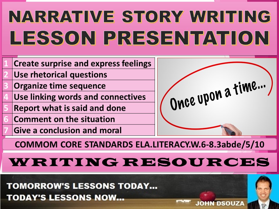 NARRATIVE STORY WRITING LESSON PRESENTATION Teaching Resources