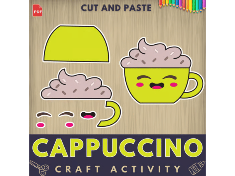 Cappuccino Craft | Coffee Shop Activities | Color, Cut, and Paste ...