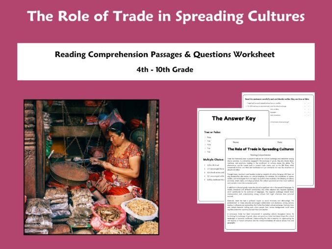 The Role of Trade in Spreading Cultures: Reading Comprehension Passages ...