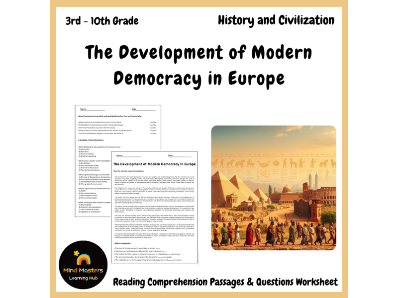 The Development of Modern Democracy in Europe Reading Comprehension ...