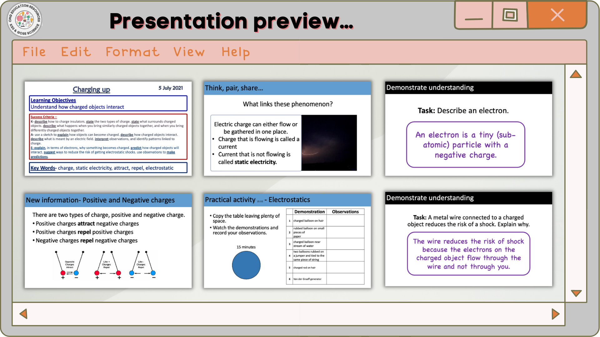 Charging up- Static electricity | Teaching Resources