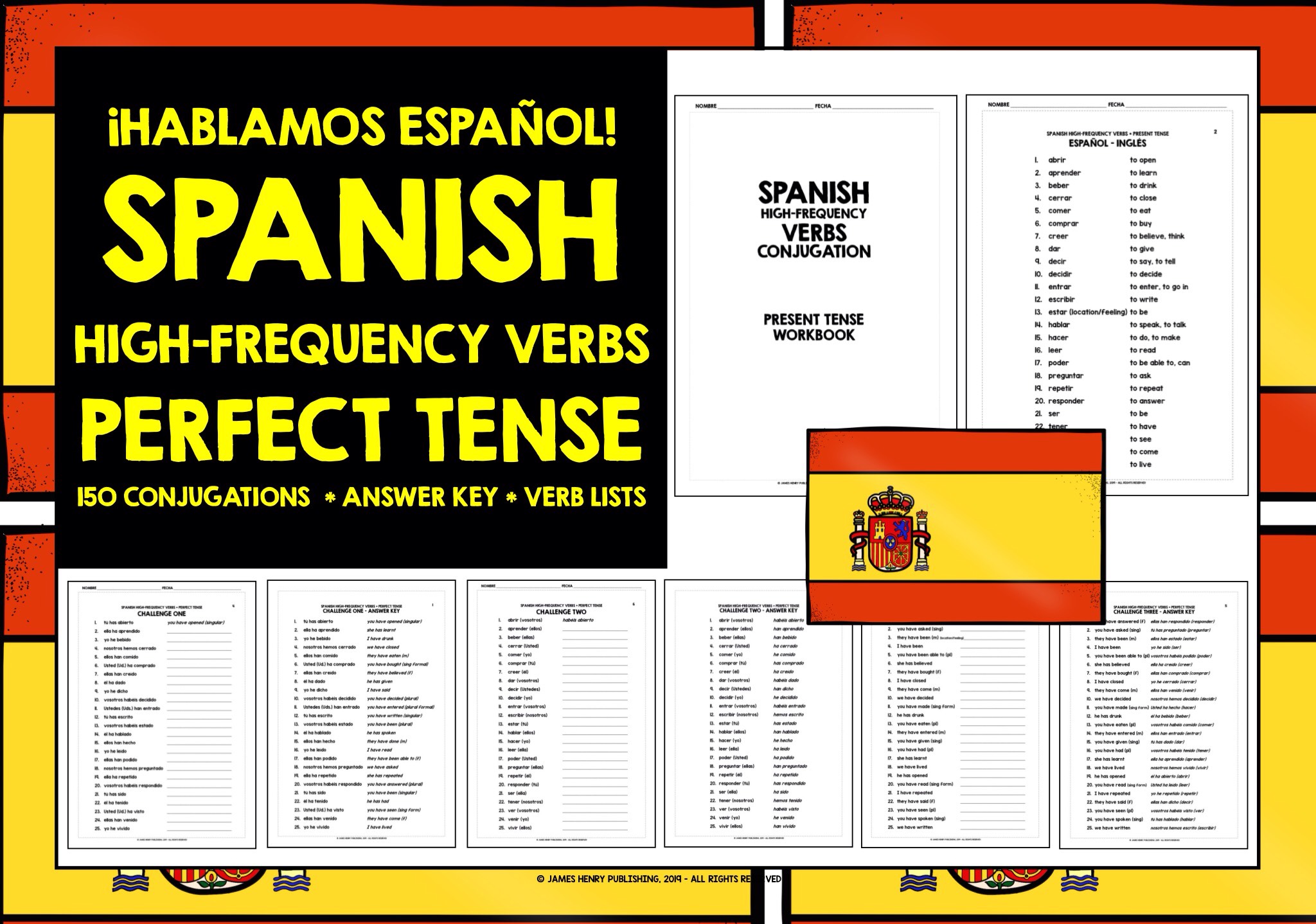 SPANISH PERFECT TENSE CONJUGATION PRACTICE Teaching Resources