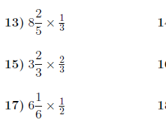 Multiplying fractions by fractions, mixed numbers and whole numbers ...