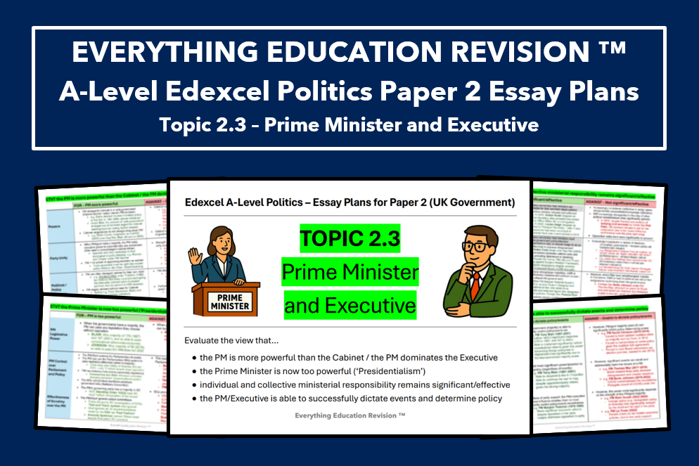 A-Level Edexcel Politics Essay Plans for Paper 2 – UK Government ...