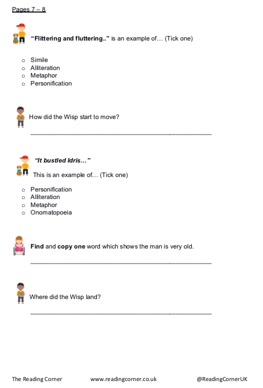 Wisp: A story of hope - KS2 Reading Comprehension Questions and Answers ...