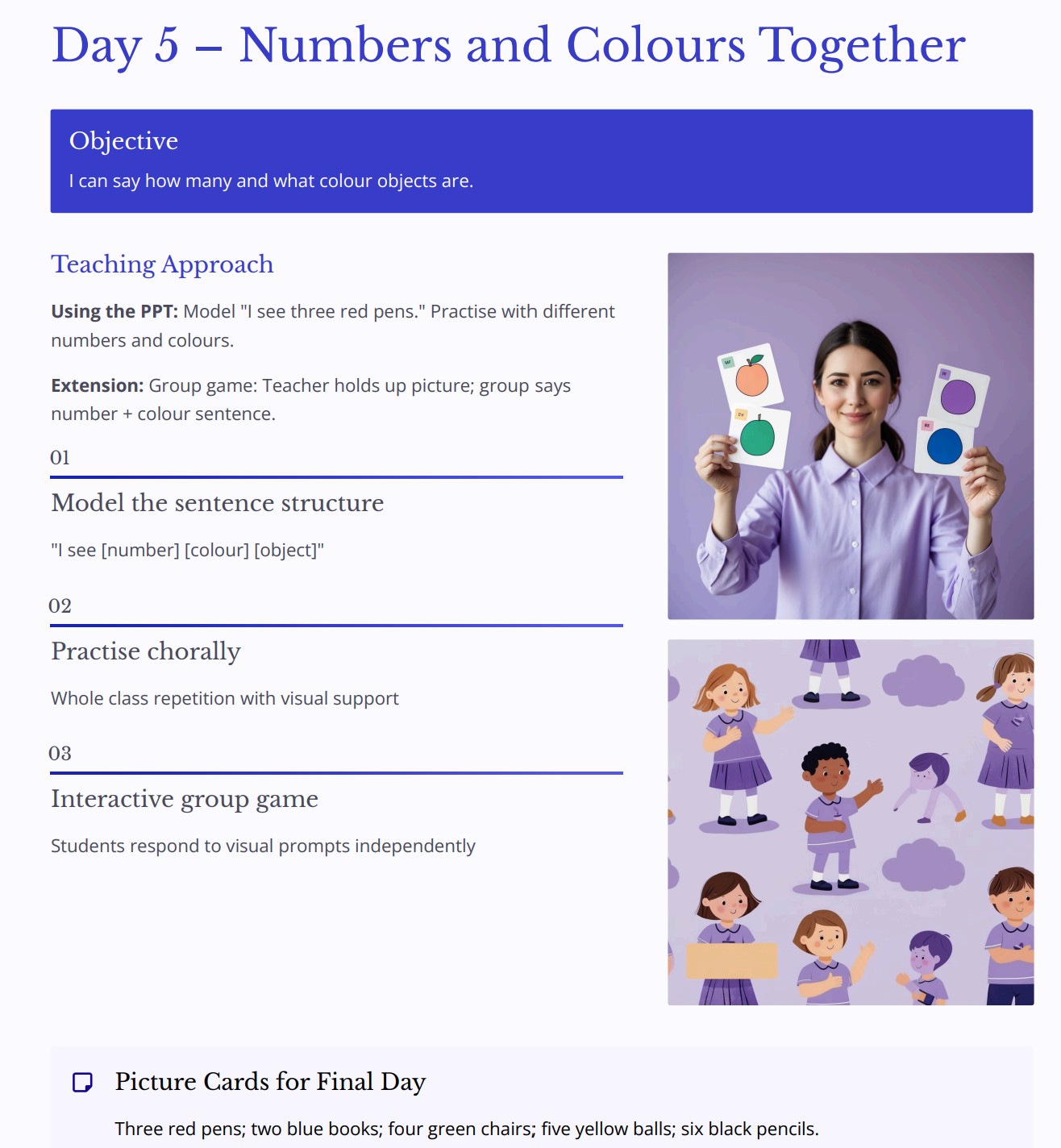EAL Daily Intervention – Week 3: Colours & Numbers (Beginner English ...