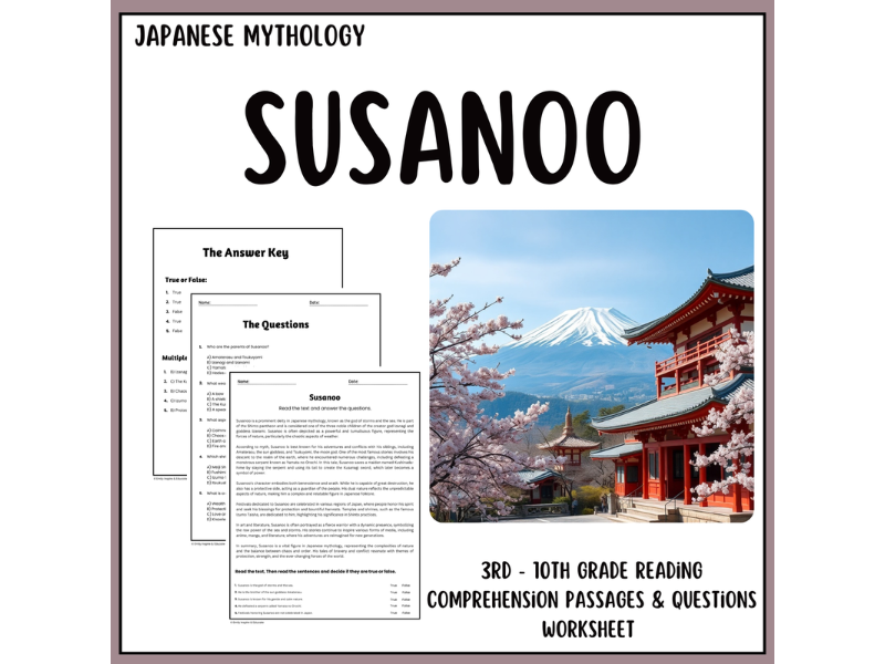 Susanoo - Reading Comprehension Passages & Questions Worksheets ...